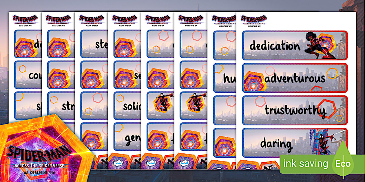 FREE! - Spider-Man™ Web of Words Vocabulary Cards | Twinkl