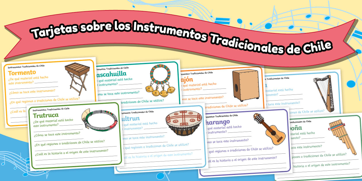 Guía de Trabajo: Tarjetas sobre los Instrumentos Tradicionales de Chile