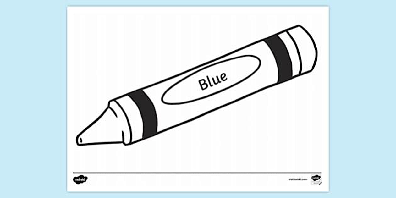 Blue Crayon Colouring Sheet | Colouring Sheets - Twinkl