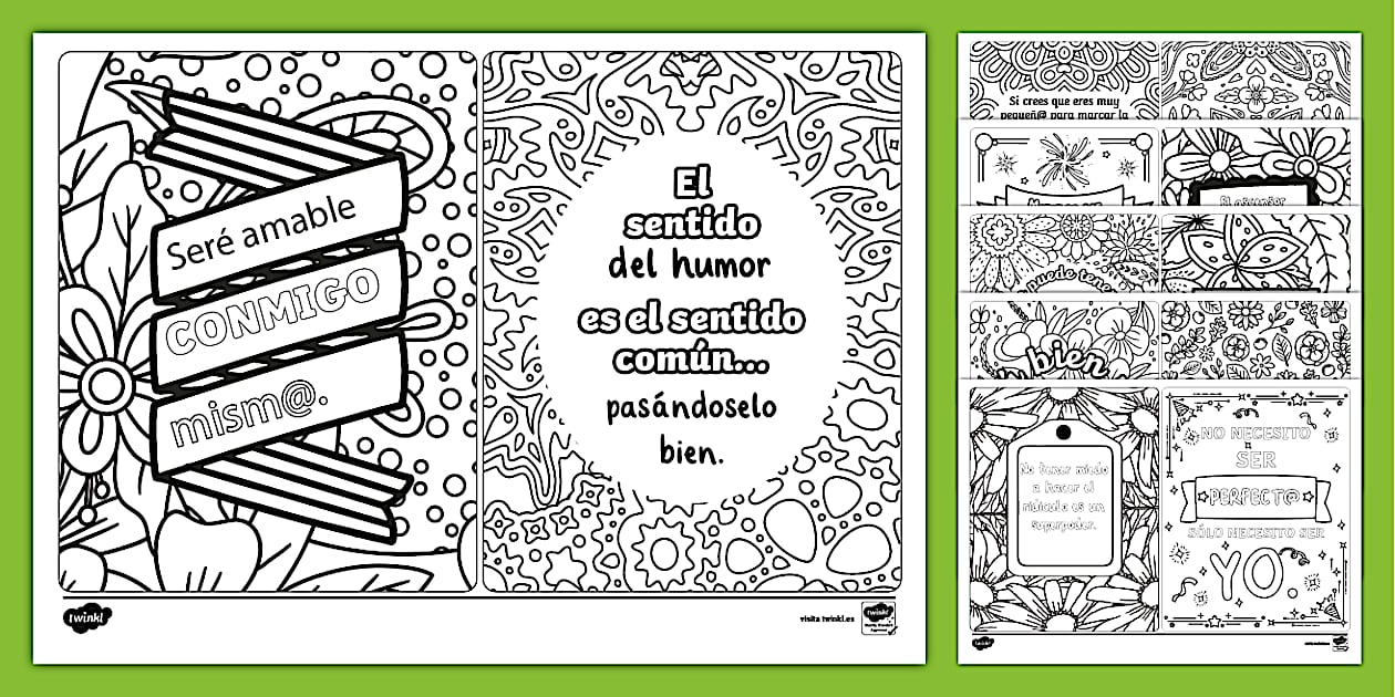 Hoja de colorear: Afirmaciones diarias - Twinkl
