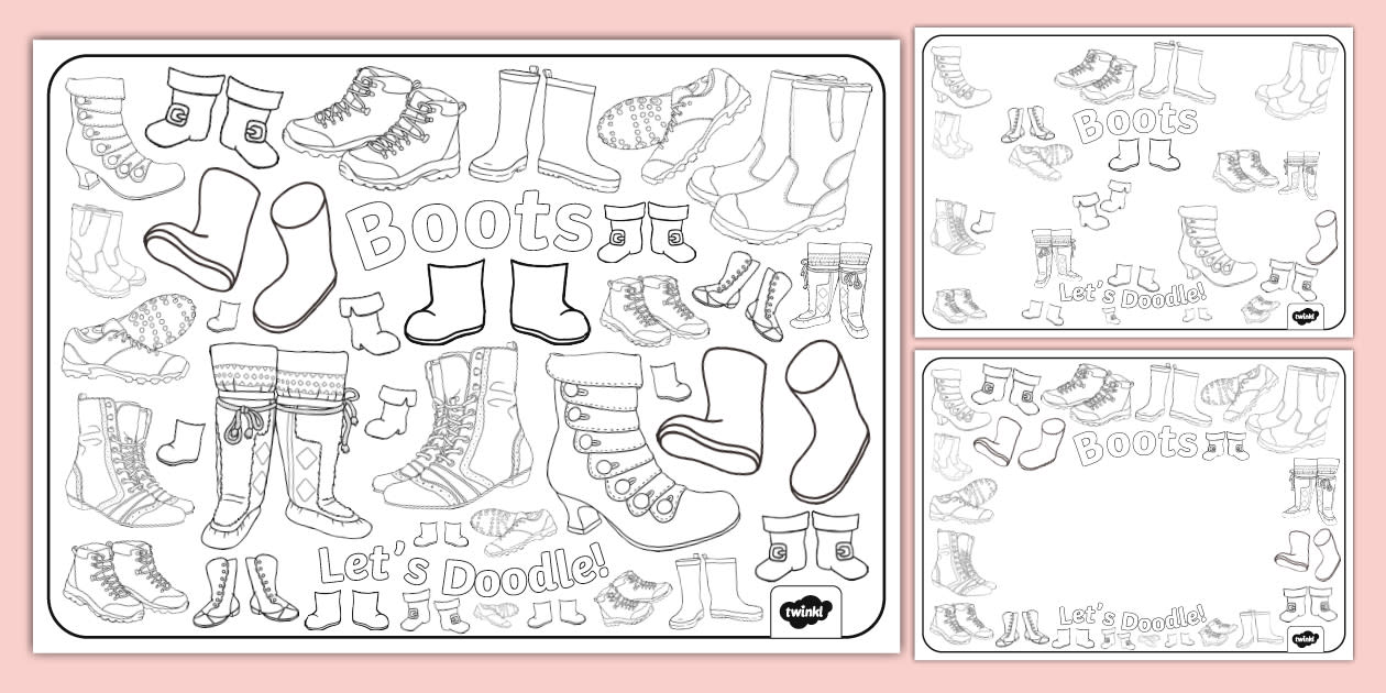 Let’s Doodle Boots-Themed Colouring Pages (Teacher-Made)