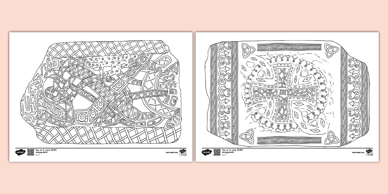 KS2 Anglo-Saxon Mindfulness Colouring - Twinkl
