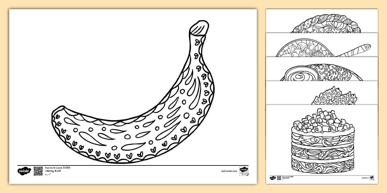 Food Mindfulness Colouring Pages - Twinkl - KS1 - Twinkl