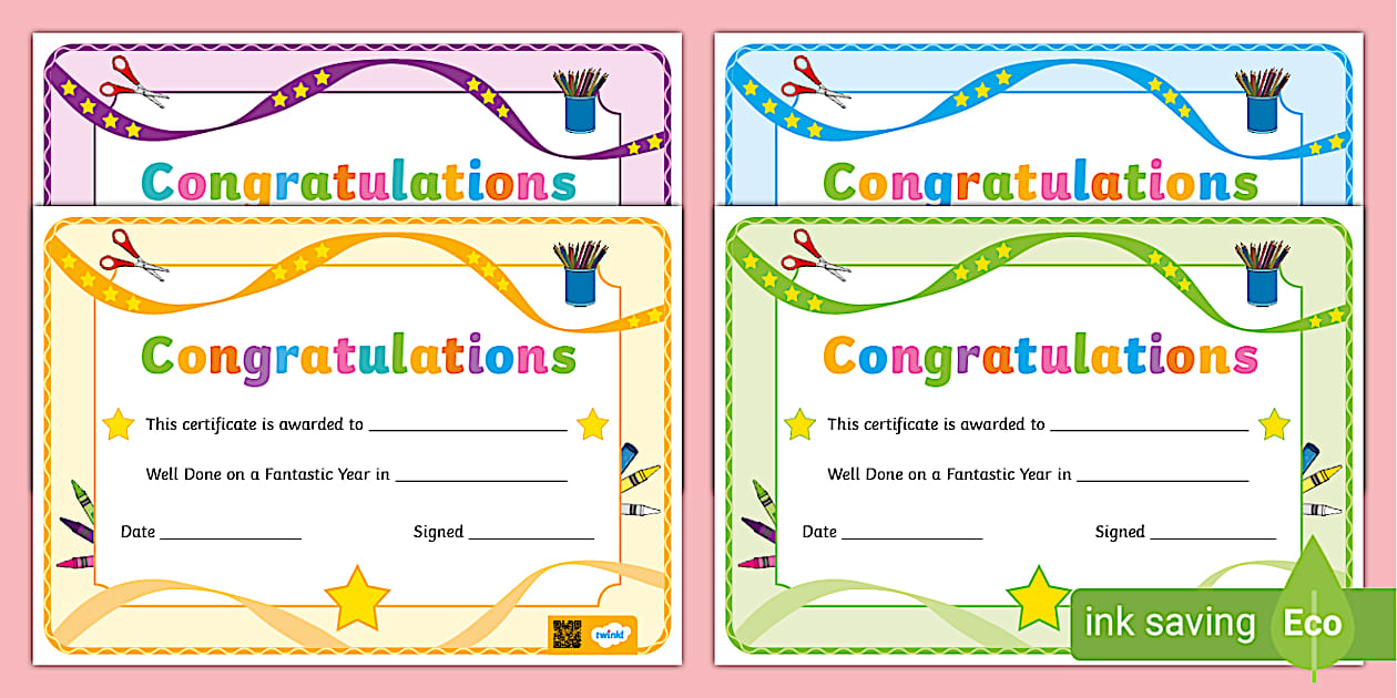 End of the Year Certificate (teacher made) - Twinkl