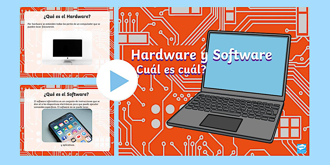 PowerPoint: diferencias entre hardware y software - Twinkl