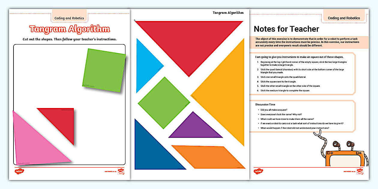 Robotics and Coding Tangram Algorithm (teacher made)