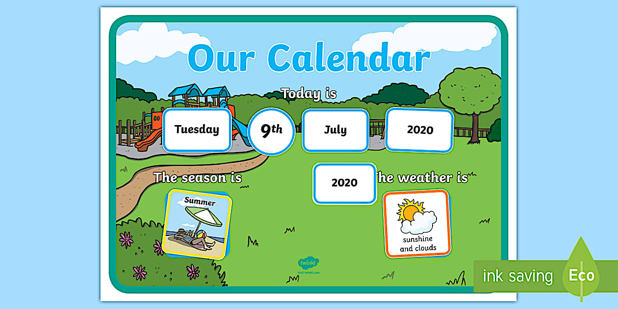 Classroom Calendar - Interactive Calendar - Weather Display