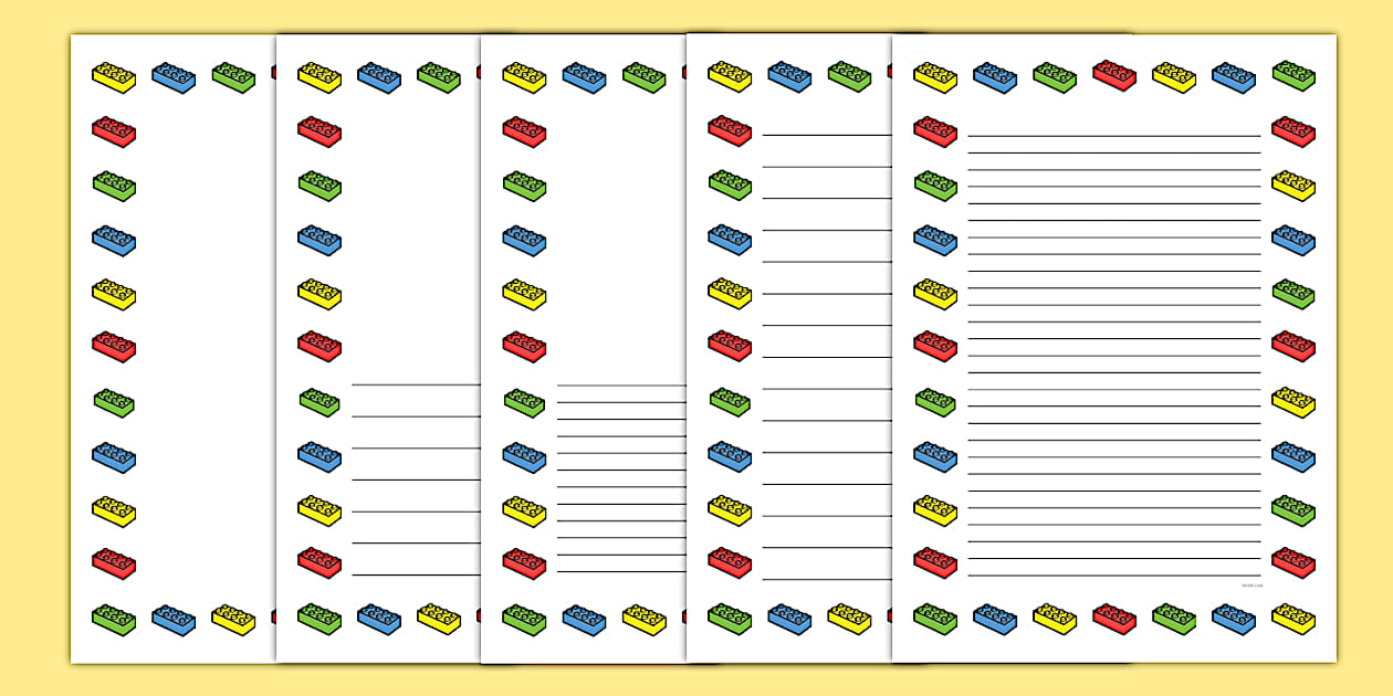 Editable Building Brick Therapy A4 Page Border Pack - Twinkl