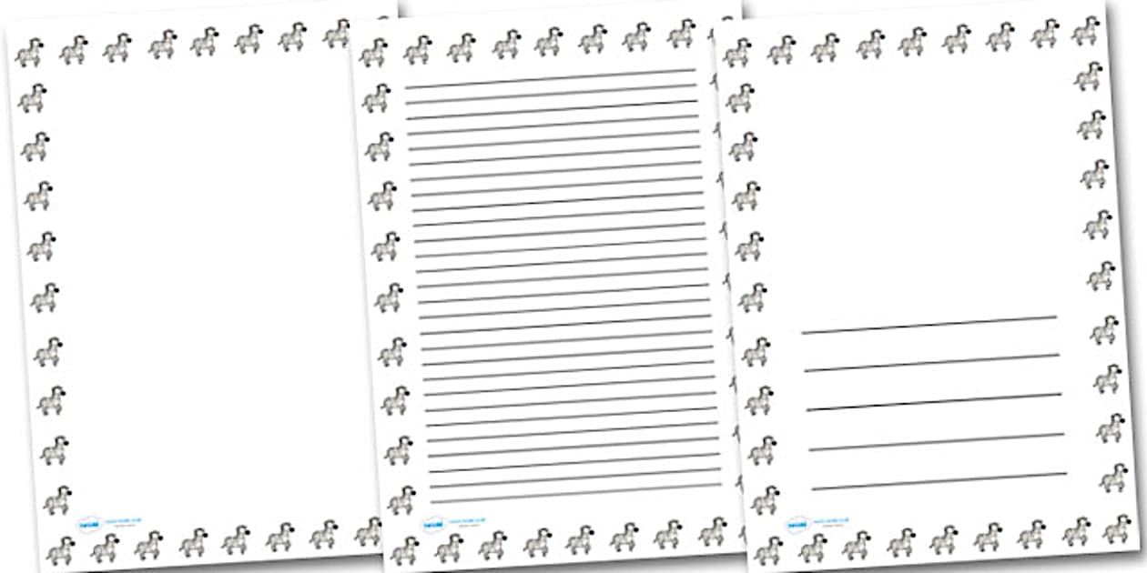 Editable Zebra Portrait Page Borders (teacher made) - Twinkl