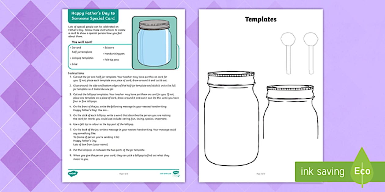 Happy Father's Day to Someone Special Card Activity - Twinkl