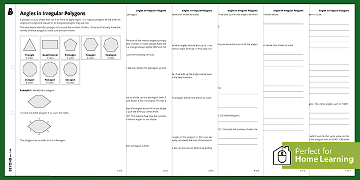 👉 Angles in Irregular Polygons Worksheet | KS3 Maths | Beyond
