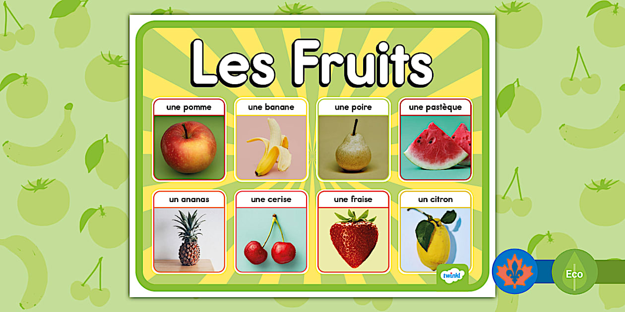 Affiches : Les Fruits (teacher made) - Twinkl