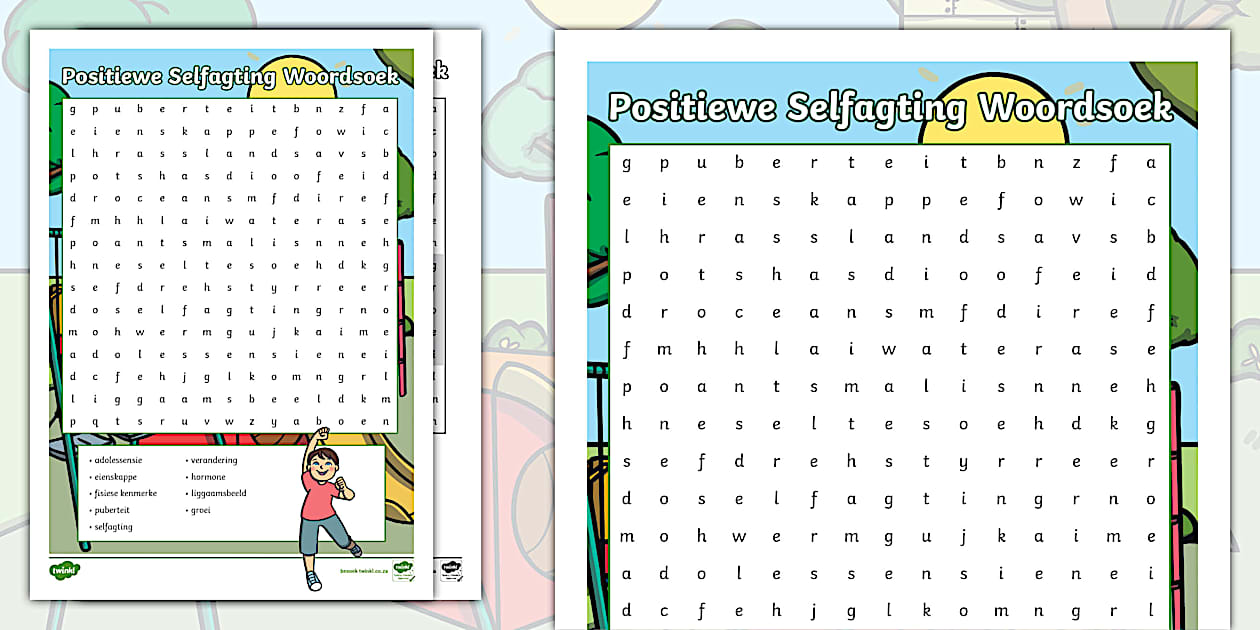 Positiewe Selfagting: Woordsoek (teacher made) - Twinkl