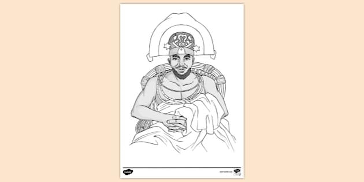 Oba Ovonramwen Colouring Sheet | Colouring Sheets - Twinkl