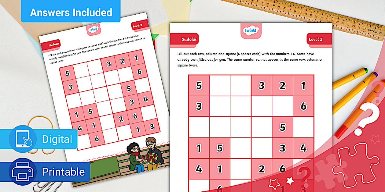 Valentine's Day Interactive Sudoku - L2 - Kids Puzzles