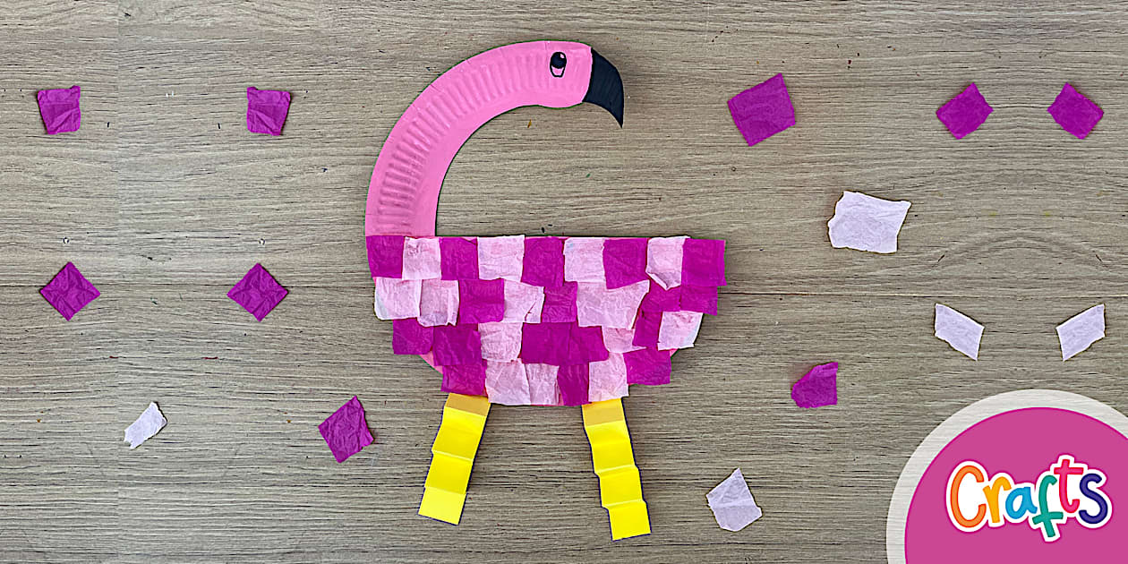 Flamingo Paper Plate Craft (l'enseignant a fait) - Twinkl