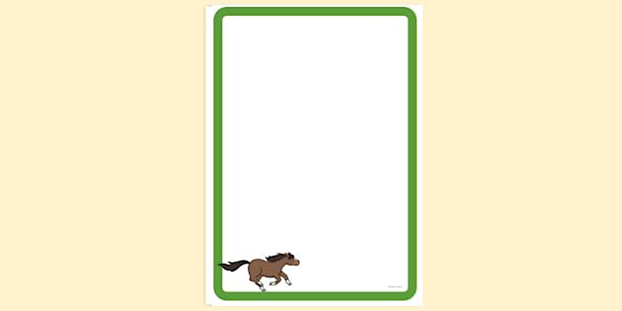 horses running page border | Page Borders | Twinkl - Twinkl