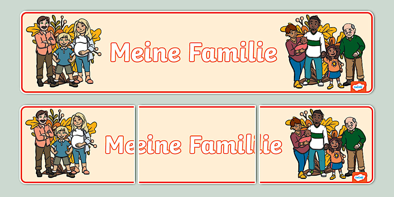 My Family Display Banner - German (teacher made) - Twinkl