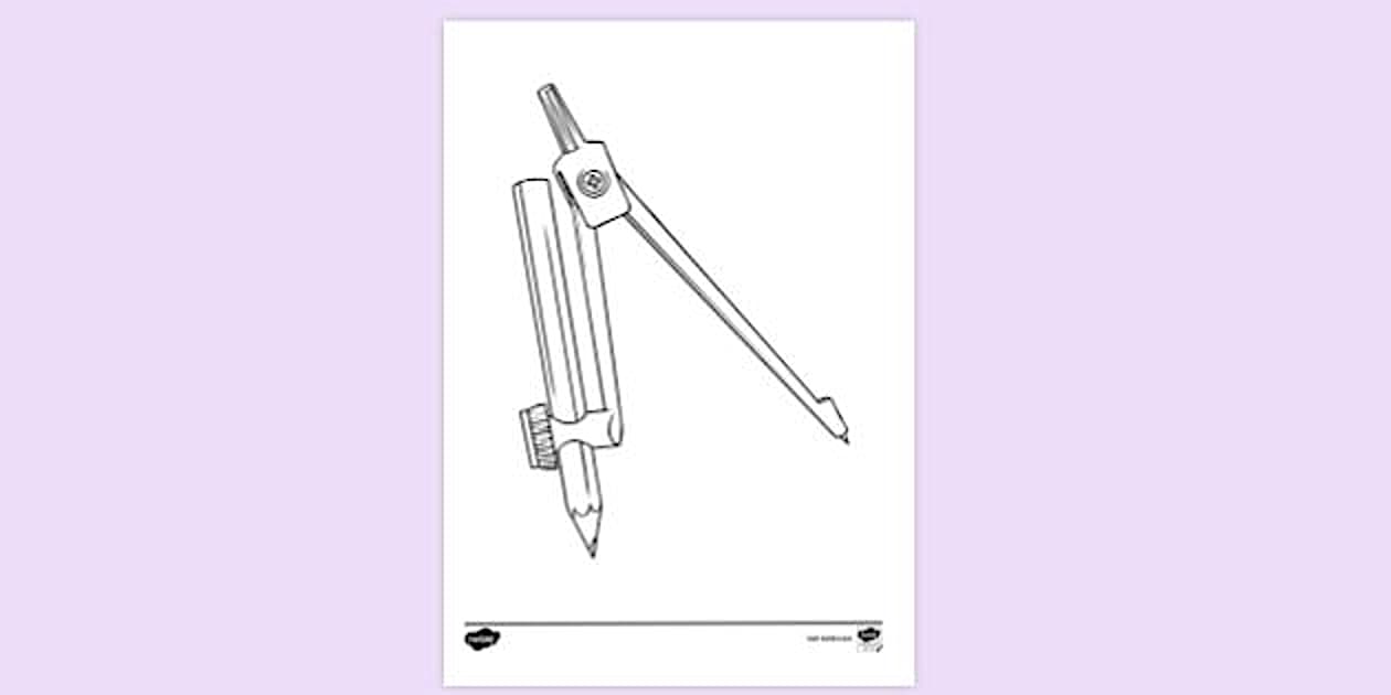 Drawing Compass with Pencil Colouring | Colouring Sheets
