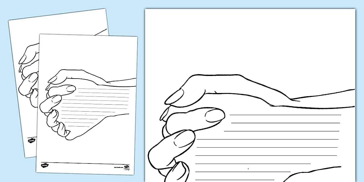 Praying Hands Writing Template (teacher made) - Twinkl