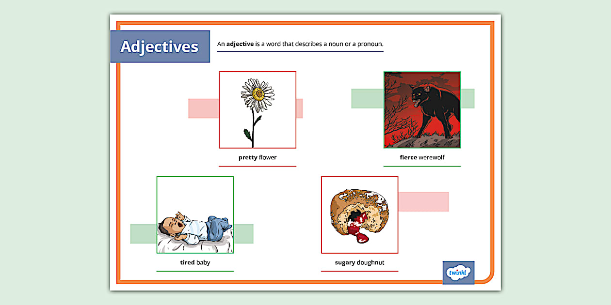 Older Learners Adjective Display Poster - Twinkl - Adult