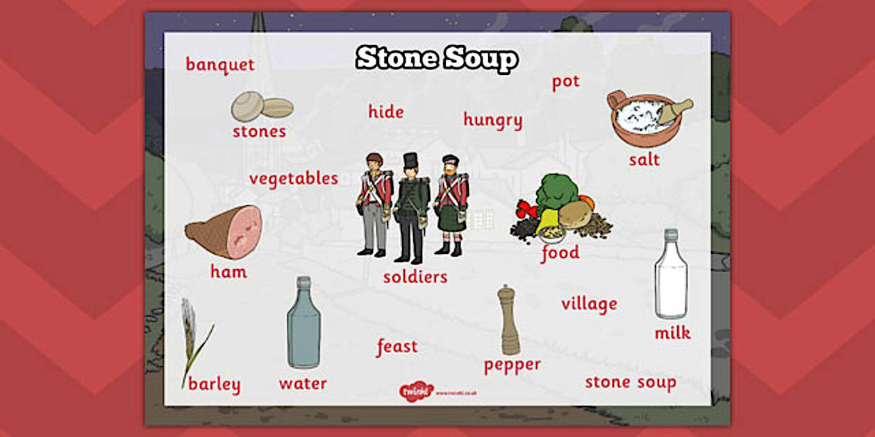 Stone Soup Word Mat (teacher made) - Twinkl