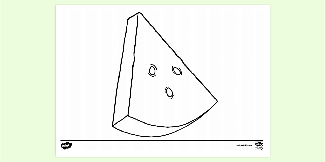 Watermelon Slice Colouring Sheet | Colouring Sheets - Twinkl