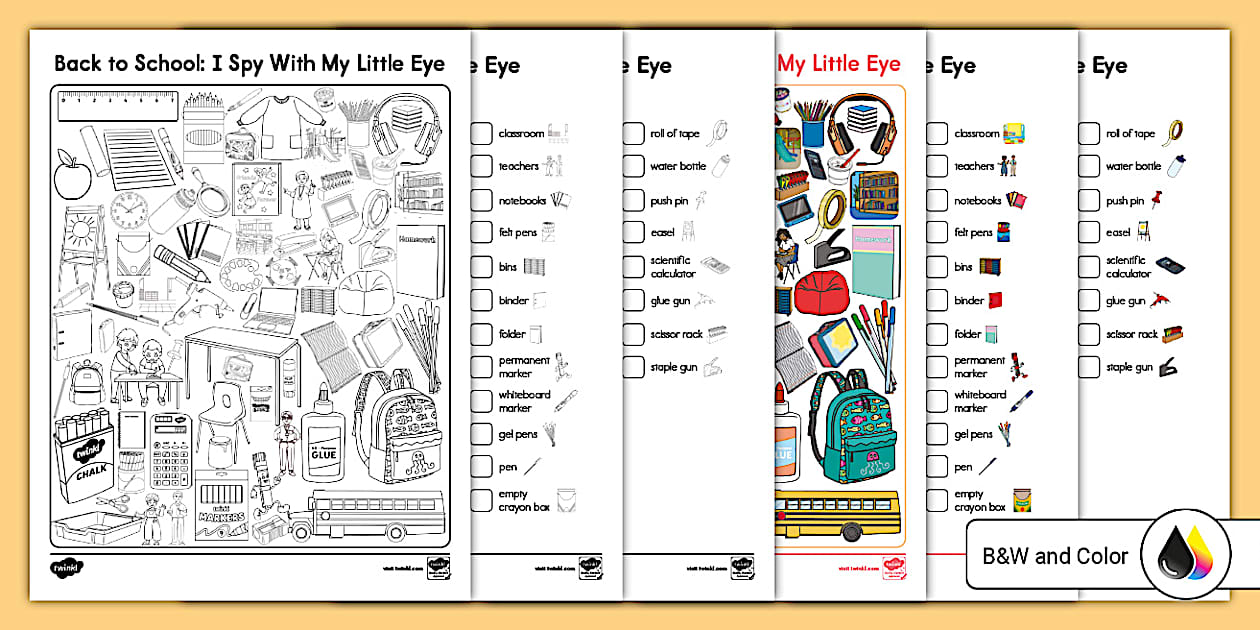 Back to School: I Spy With My Little Eye Activity - Twinkl