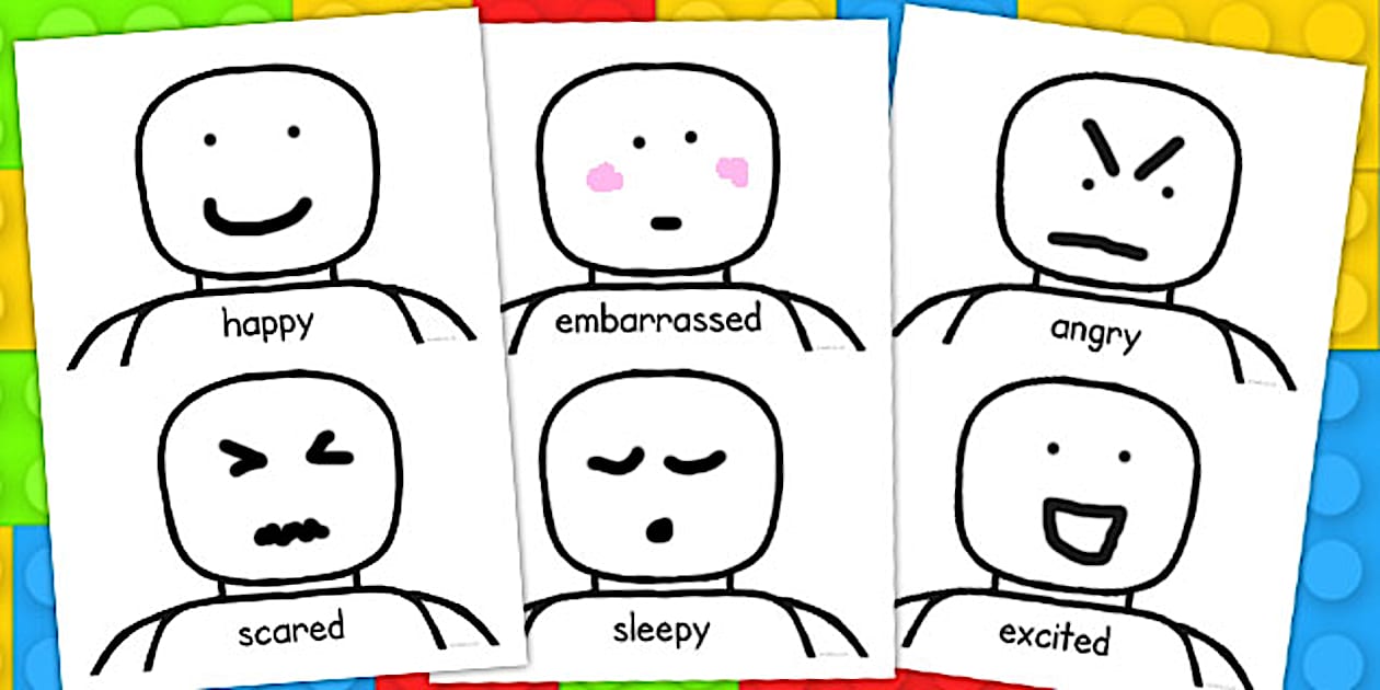 Toy Character Face Drawing Emotions Worksheet (teacher made)