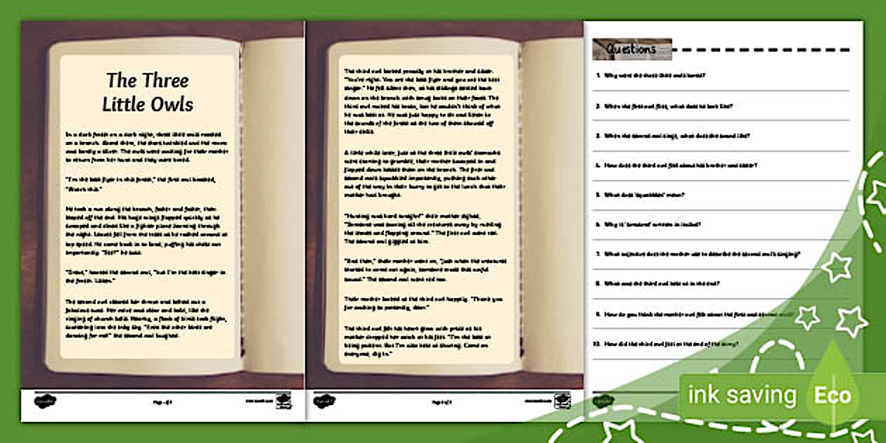 Year 3 Fiction Reading Comprehension Activity | Parents