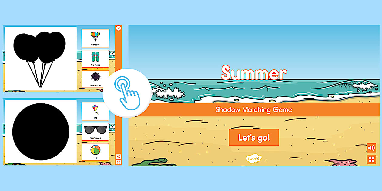Summer Shadow Matching Interactive Game (teacher made)