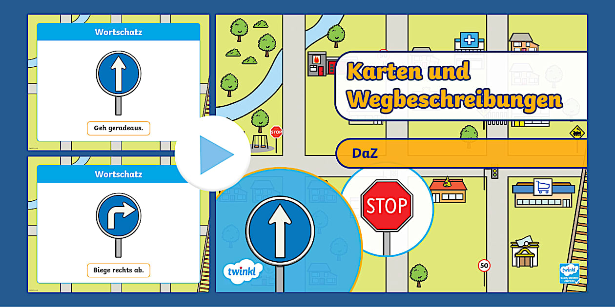 PowerPoint: DaZ - Wegbeschreibungen mit Ortsangaben