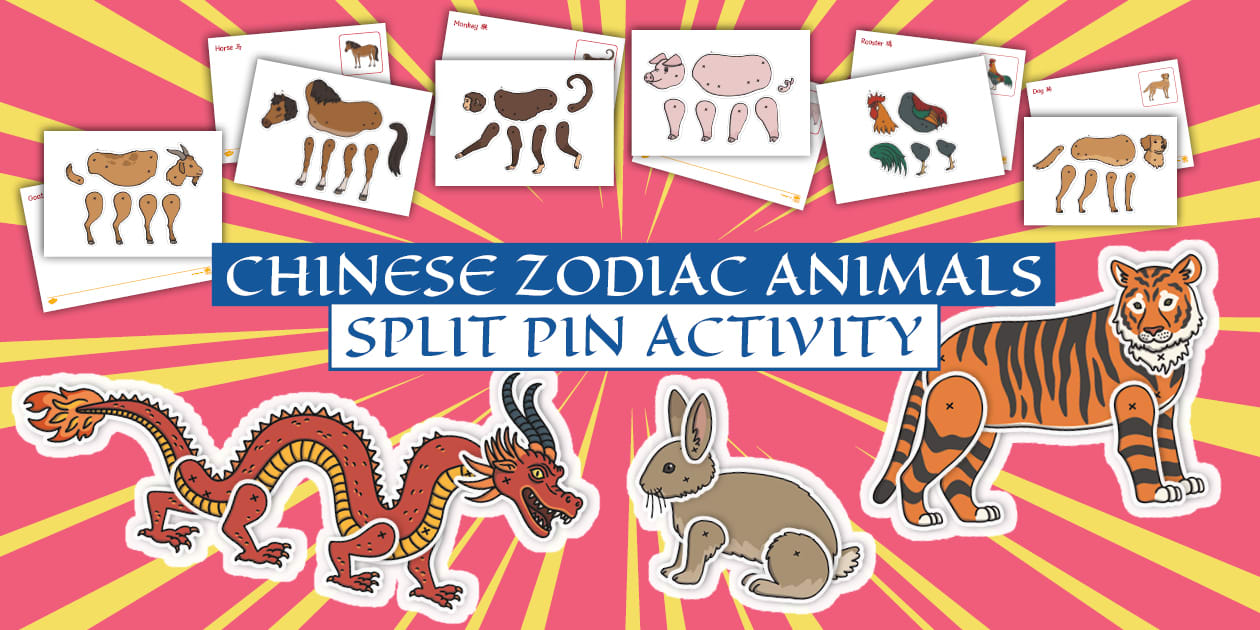 Chinese Zodiac Animals Split Pin Activity