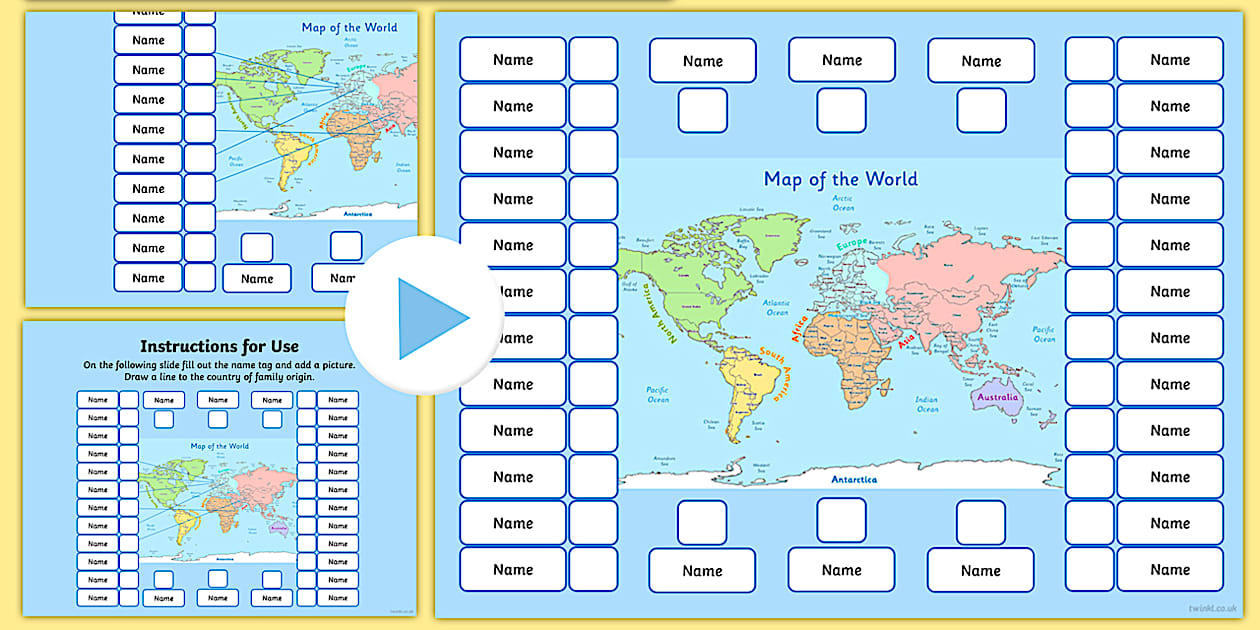 Where Our Families Are from World Map - Twinkl