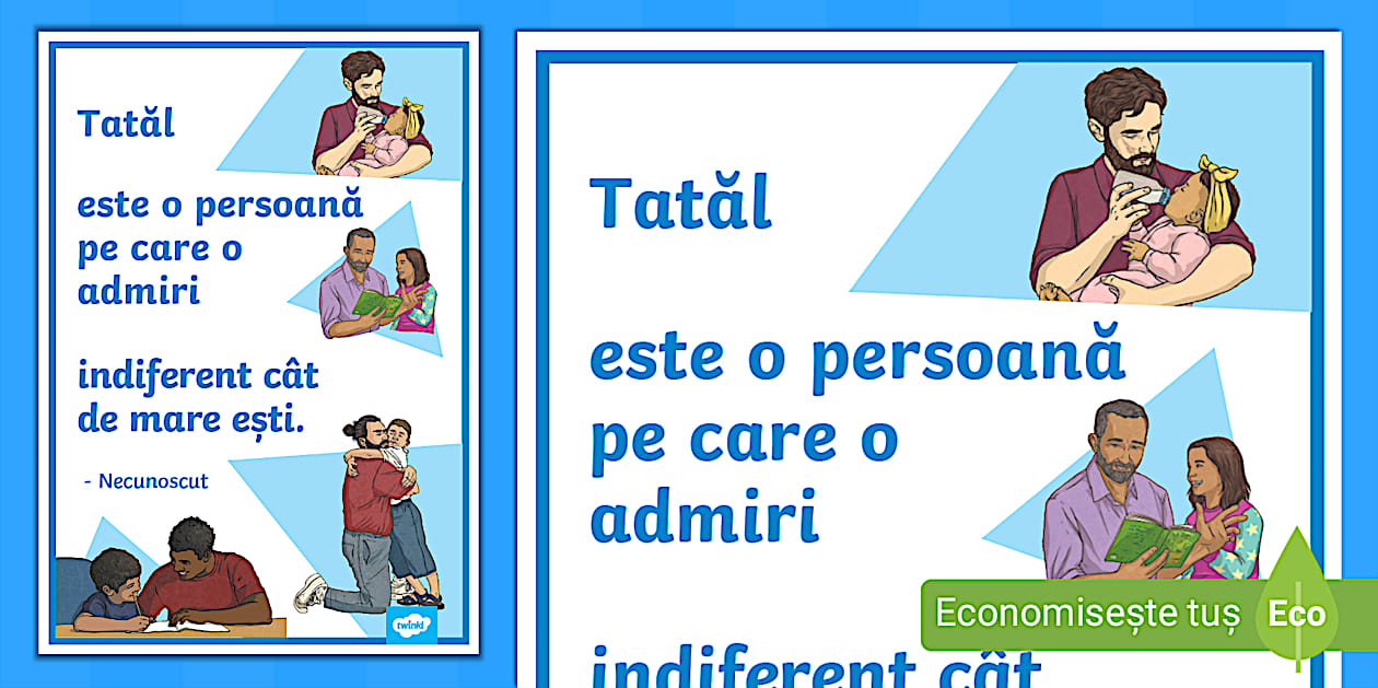 Ziua Tatălui – Planșă cu mesaj (teacher made) - Twinkl