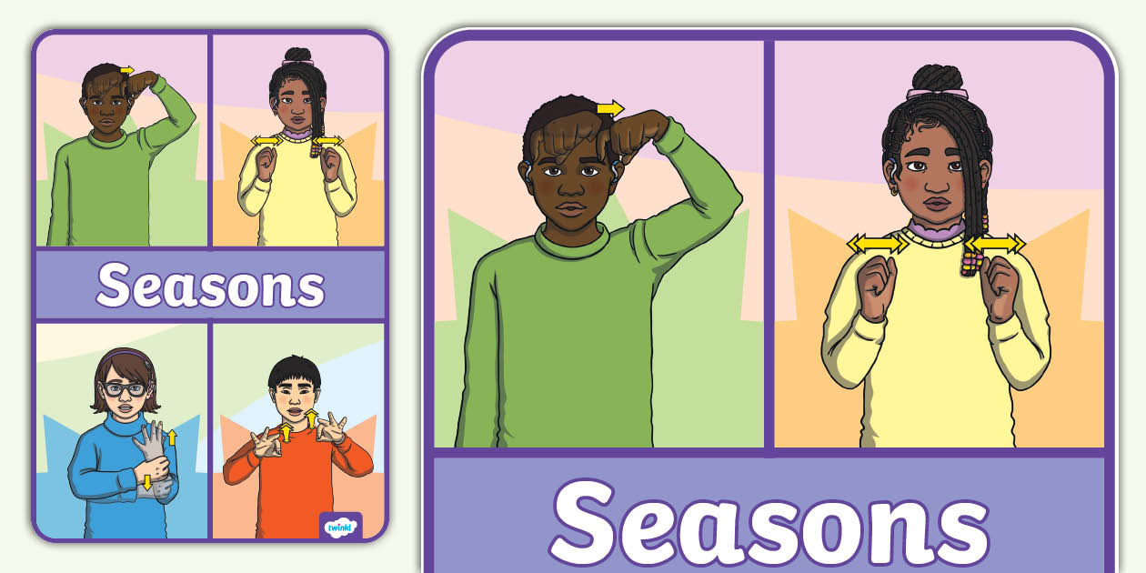 South African Sign Language Seasons Poster (Teacher-Made)