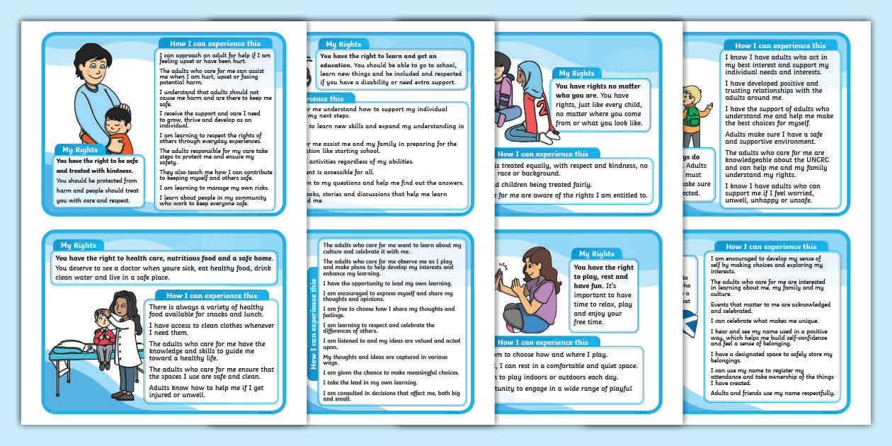 UNCRC How I Experience My Rights Early Flashcards - Twinkl