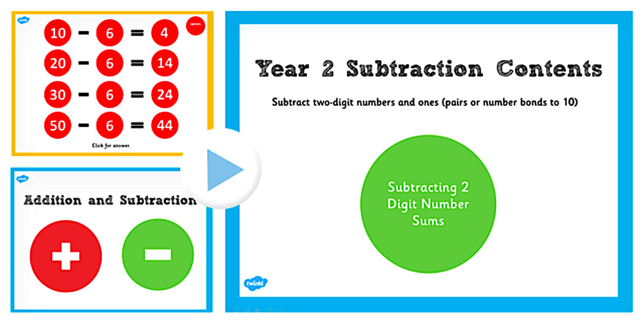 Year 2 Subtracting 2 Numbers and Ones Pairs and Bonds Number Sums