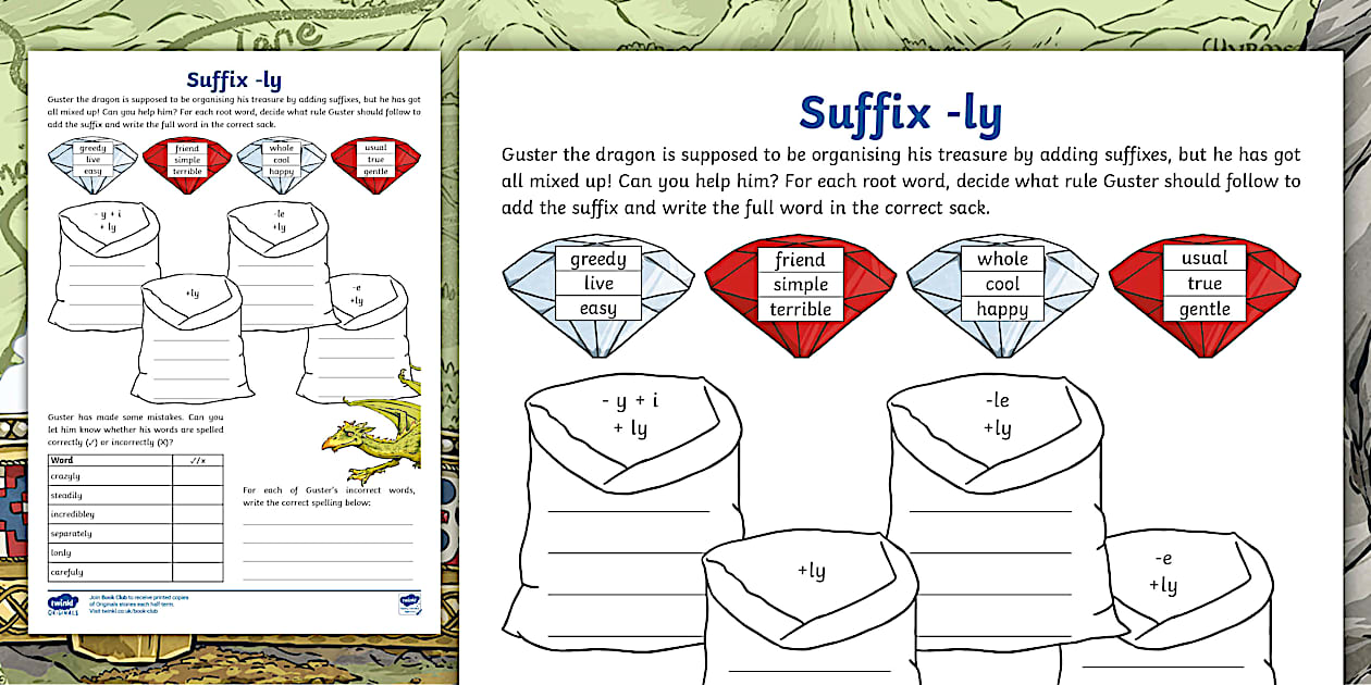 KS2 The Wyrmstooth Crown Adding the Suffix -ly Worksheet