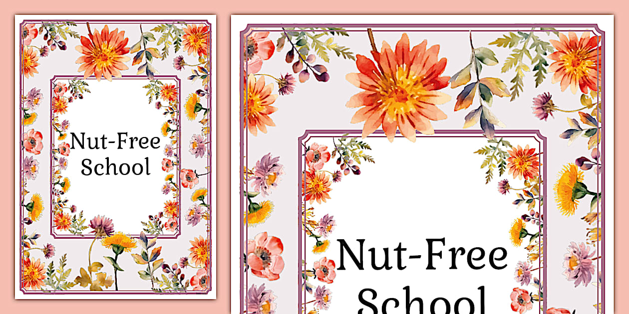 Wildflower Botanical Themed Nut-Free School Display Poster