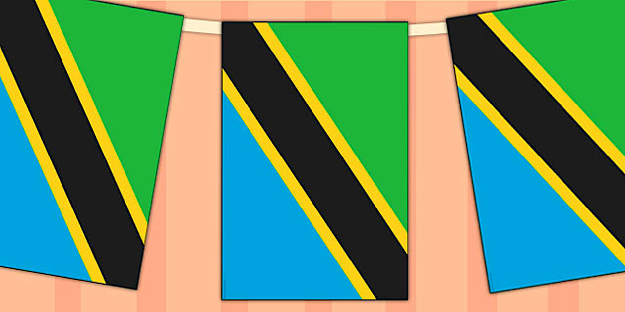 Tanzania Flag Display Bunting (professor feito) - Twinkl