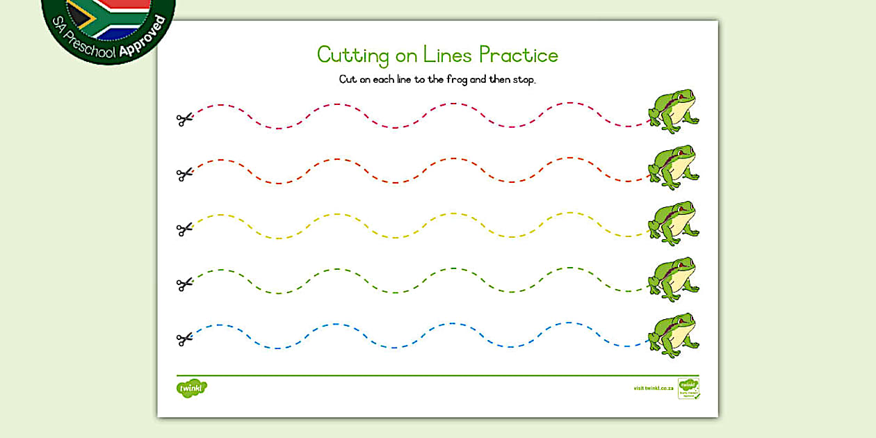 Preschool- Cutting on Lines - Horizontal Bumps - Twinkl