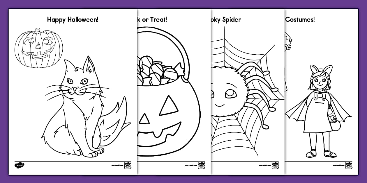 Happy Halloween Coloring Sheets (teacher made) - Twinkl
