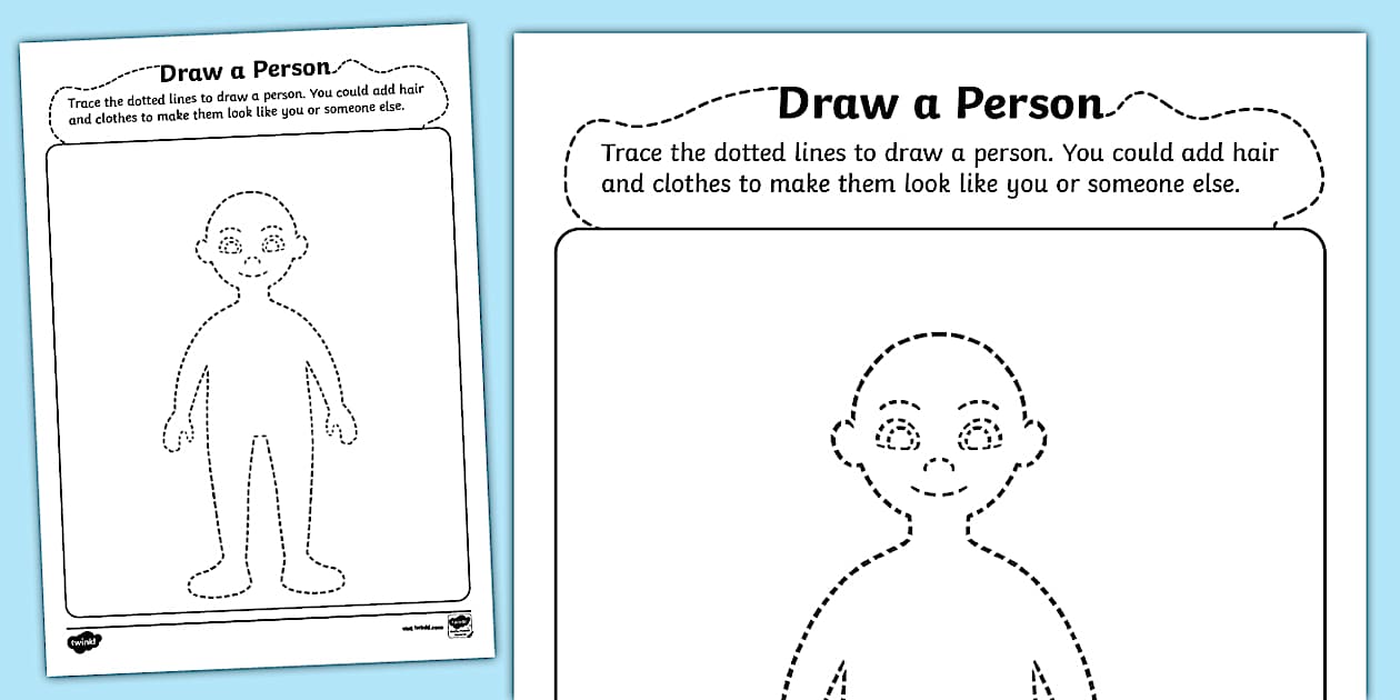 Draw a Person Pencil Control Activity - Twinkl - KS1