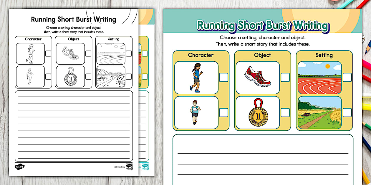 Running Short Burst Writing Template (teacher made) - Twinkl