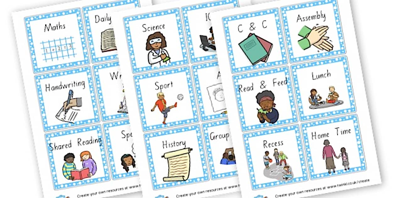 Timetable Cards (teacher made) - Twinkl