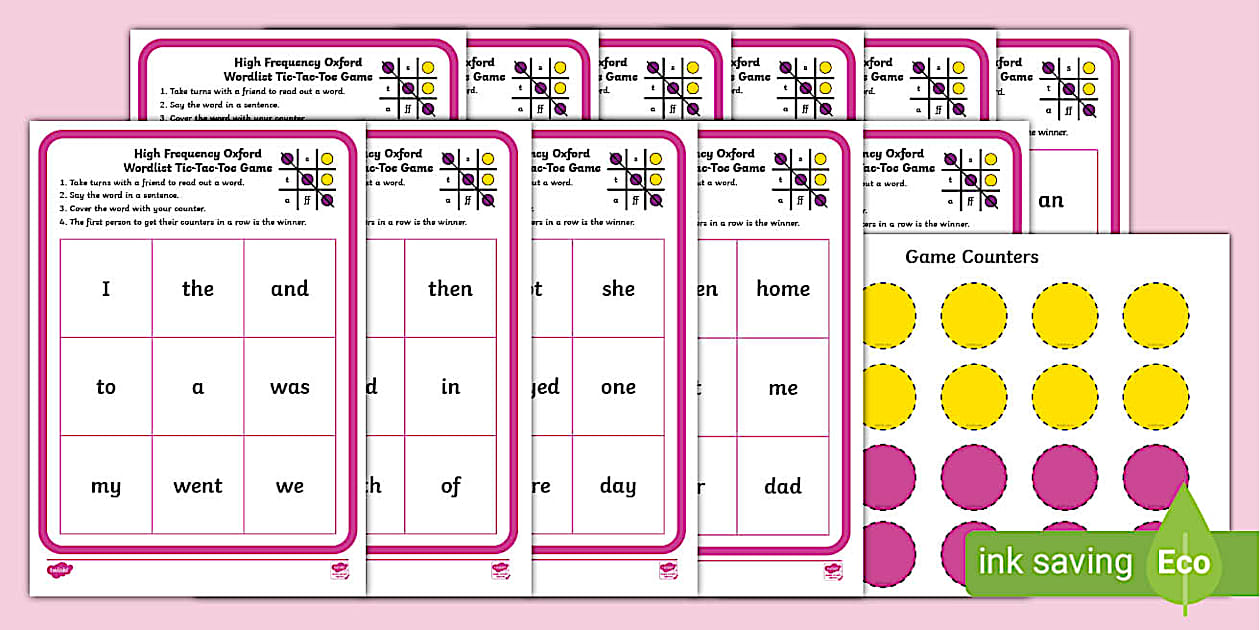 High-Frequency Oxford Wordlist Tic-Tac-Toe Games