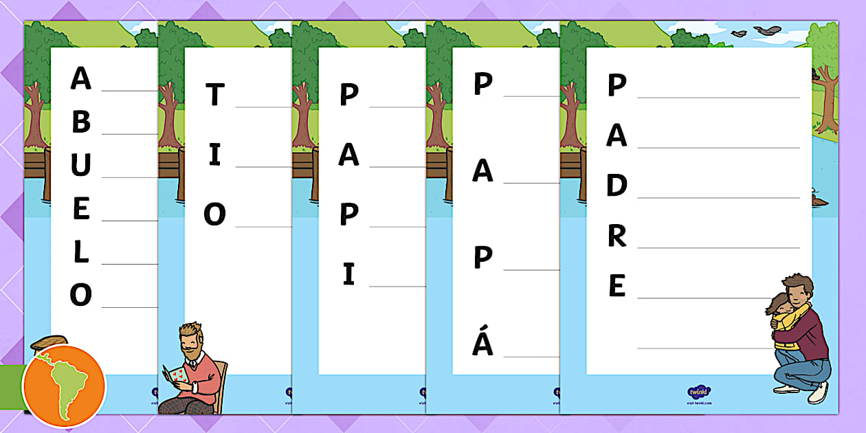 Acróstico: Poema para el Día del Padre (teacher made)