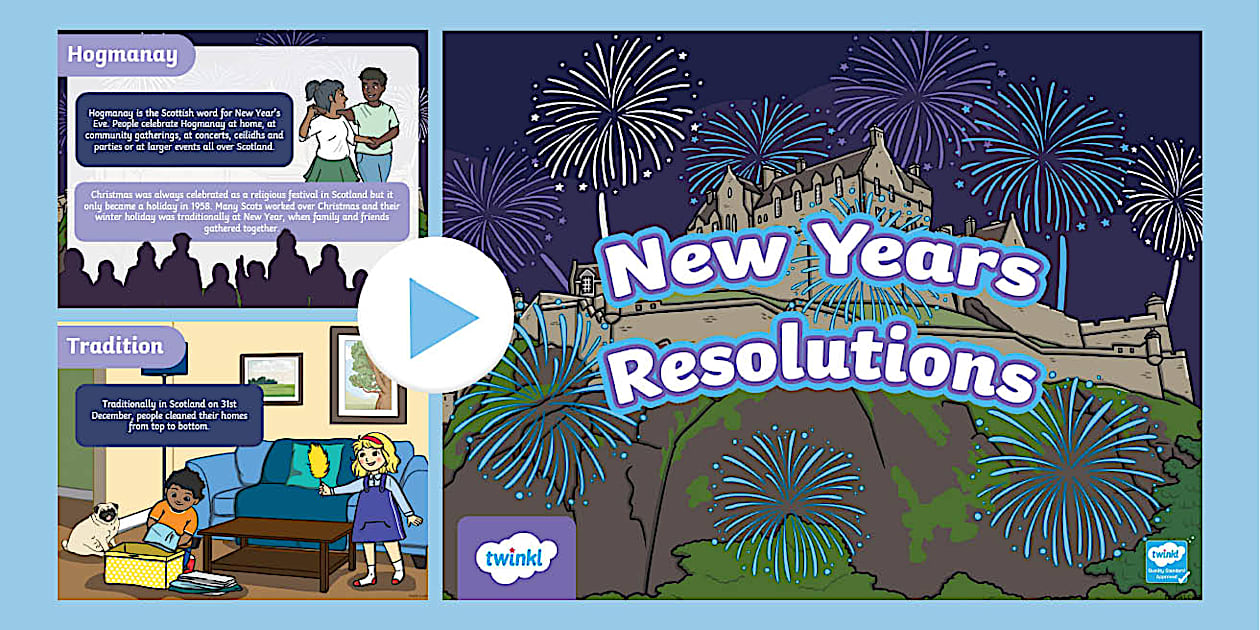 New Year's Resolution Assembly - PowerPoint for Hogmanay