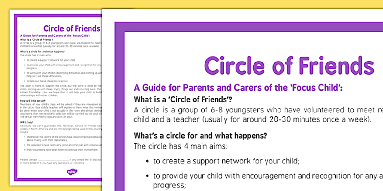 Circle of Friends Handout For Parents and Carers of Focus Children ...